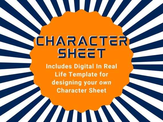 In Real Life Character Sheet Template | Etsy