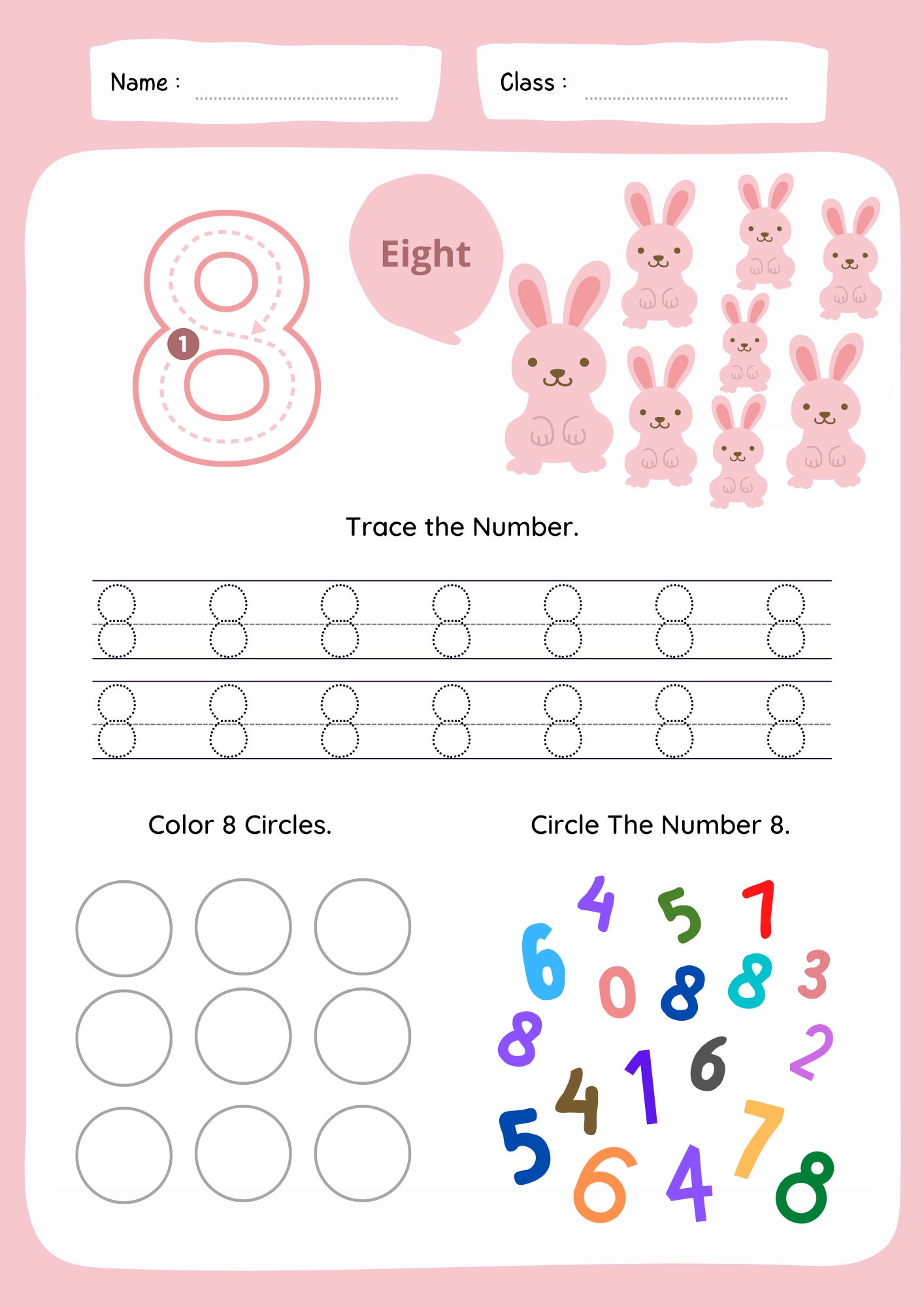 1-9 Number Tracing Worksheets - Printable Digital Downloads PDF for ...