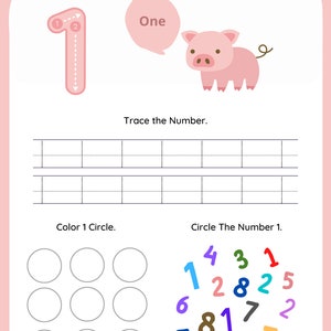 1-9 Number Tracing Worksheets - Printable Digital Downloads PDF for ...