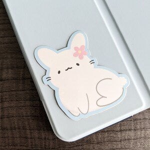 Cute Spring Bunny Vinyl Sticker | Etsy