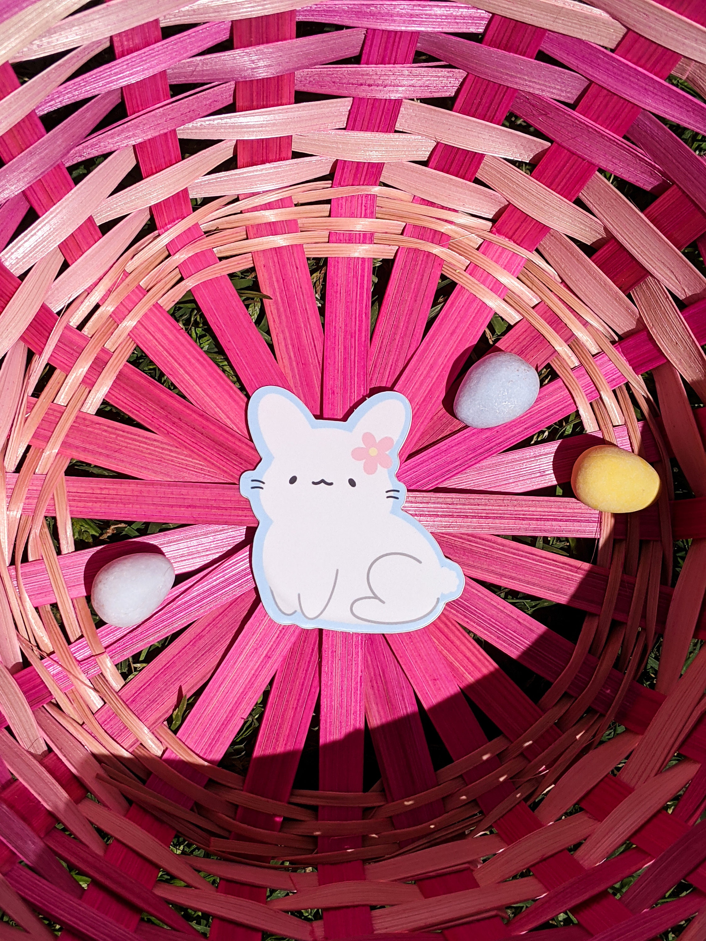 Cute Spring Bunny Vinyl Sticker - Etsy