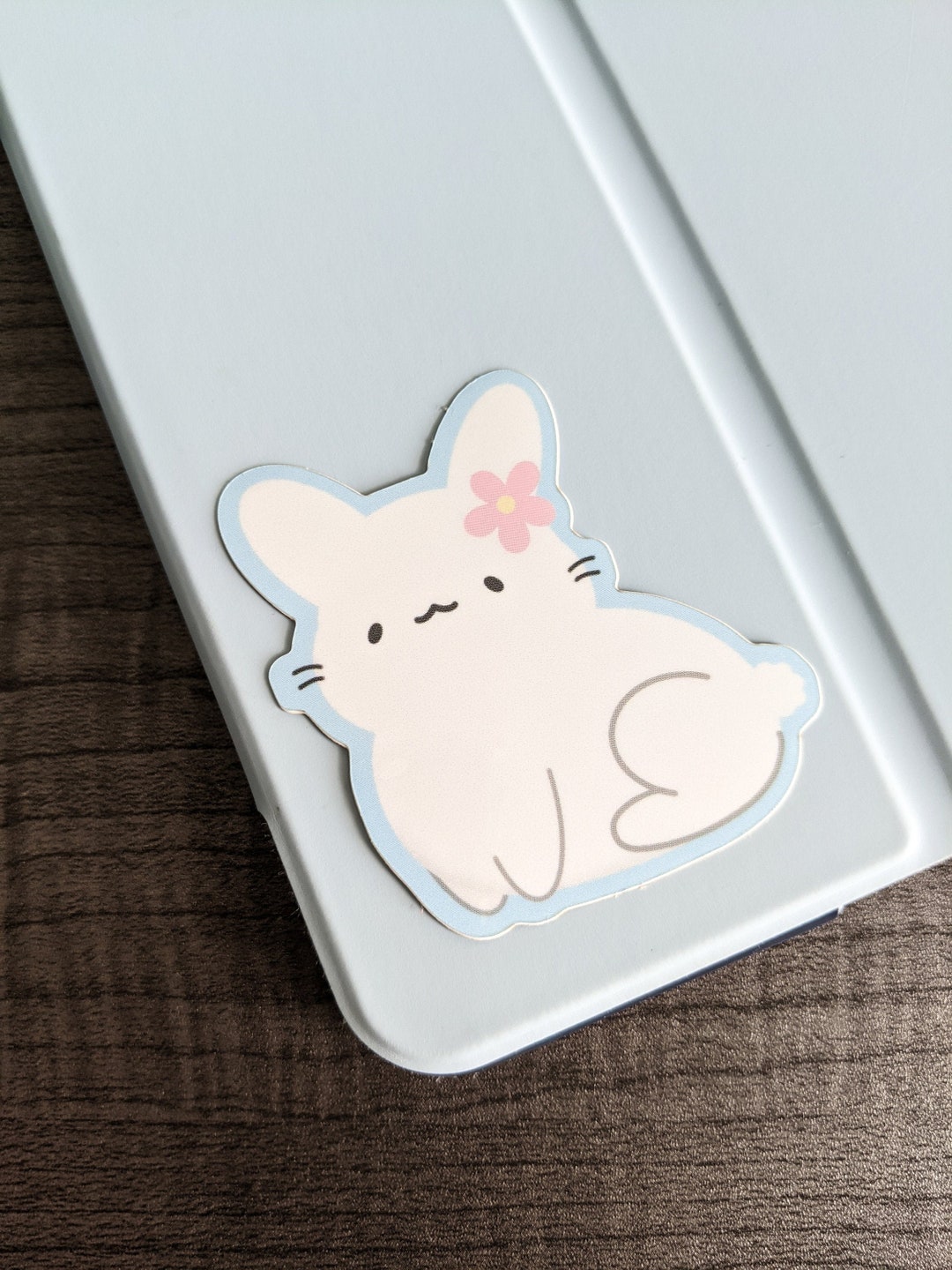 Cute Spring Bunny Vinyl Sticker - Etsy
