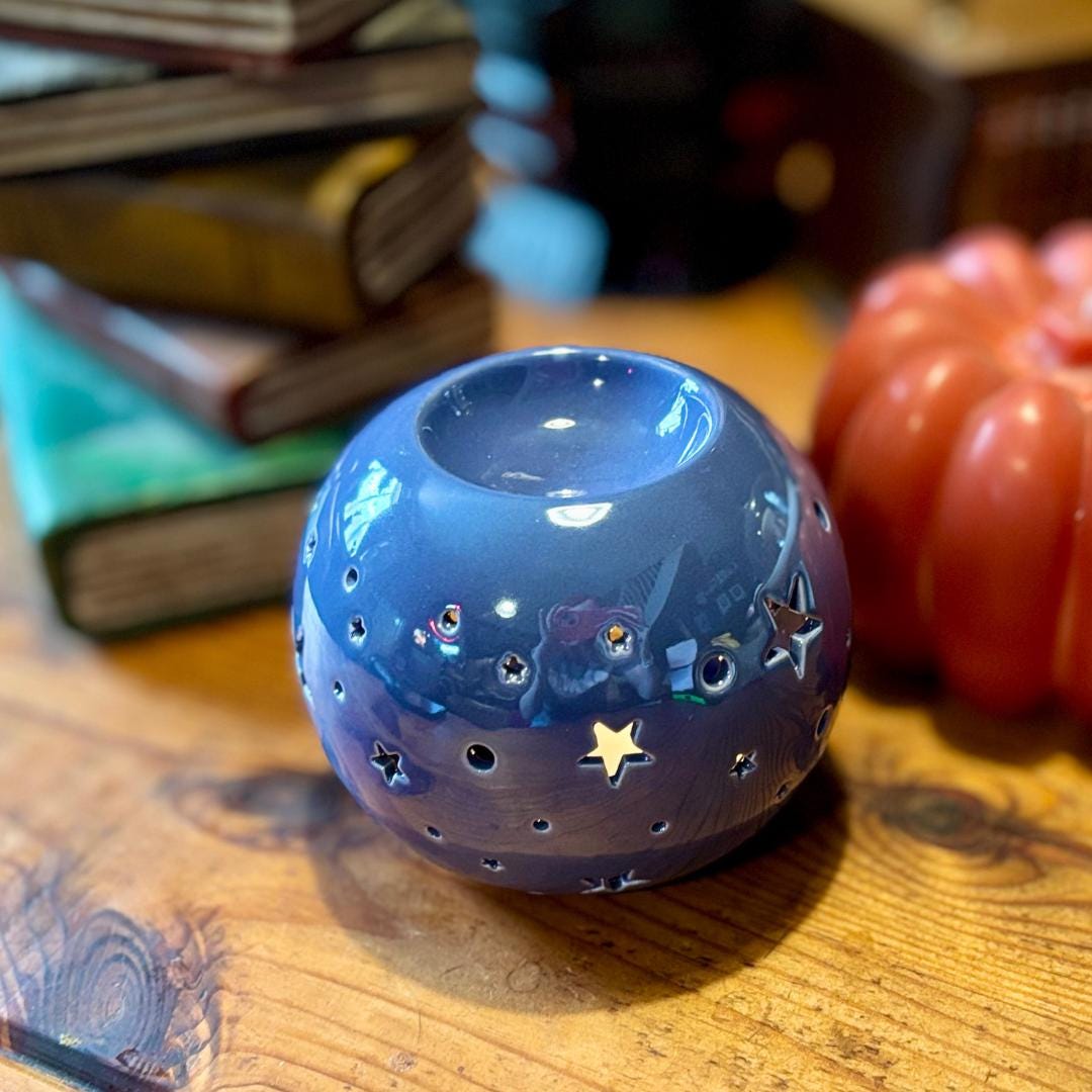 Purple Iridescent Star Burner \ Ceramic Oil Burner \ Wax Melts and ...