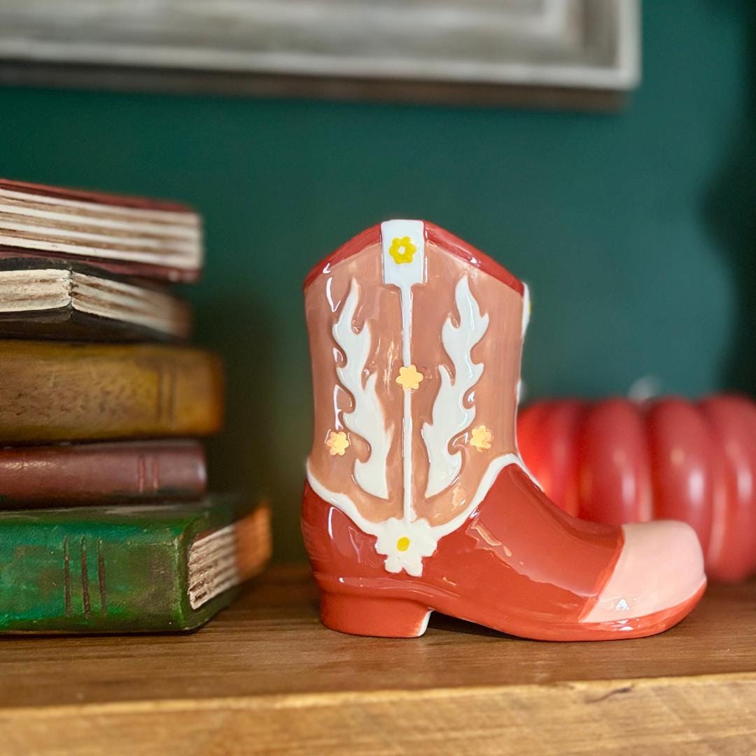 Cowboy Boot Burner Ceramic Oil Burner Wax Melts and Essential Oils Wax ...