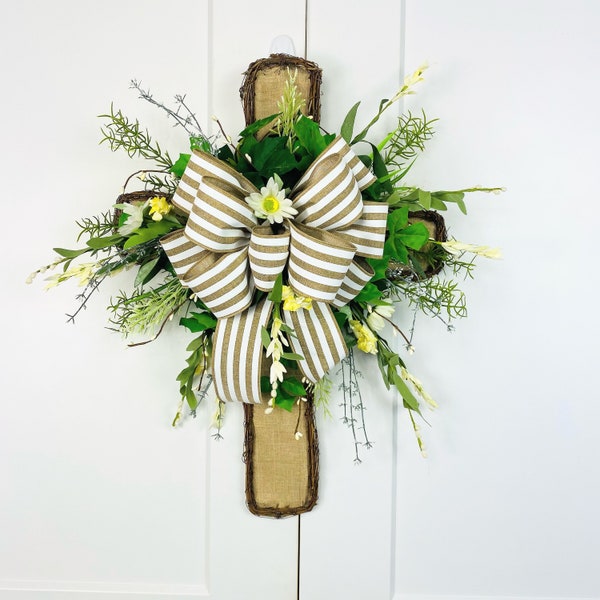 Burlap Cross Wreath - Etsy
