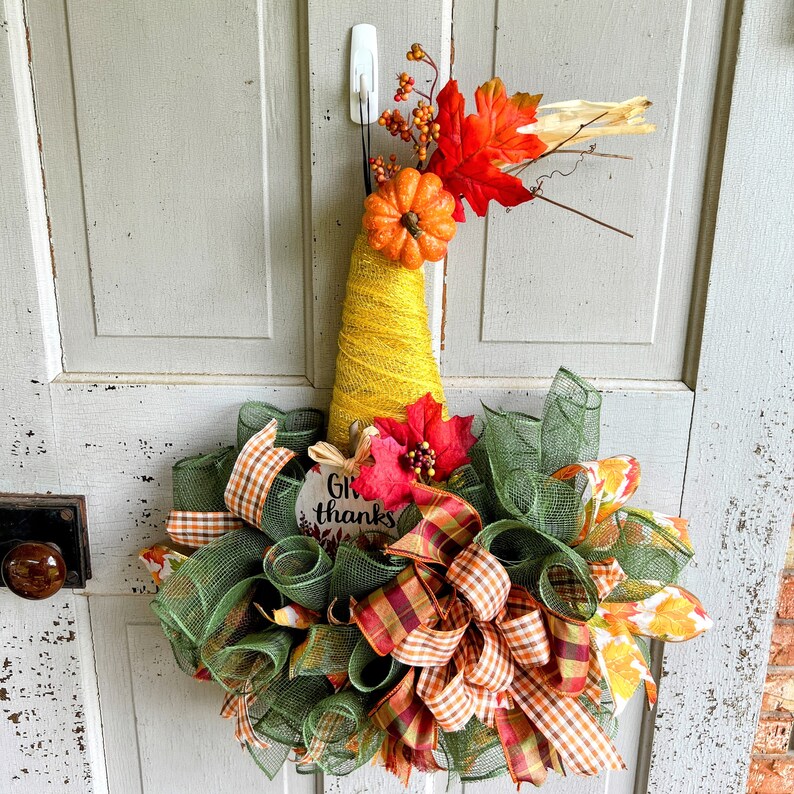 Fall Scarecrow Hat Wreath, Autumn Harvest Door Hanger - Etsy