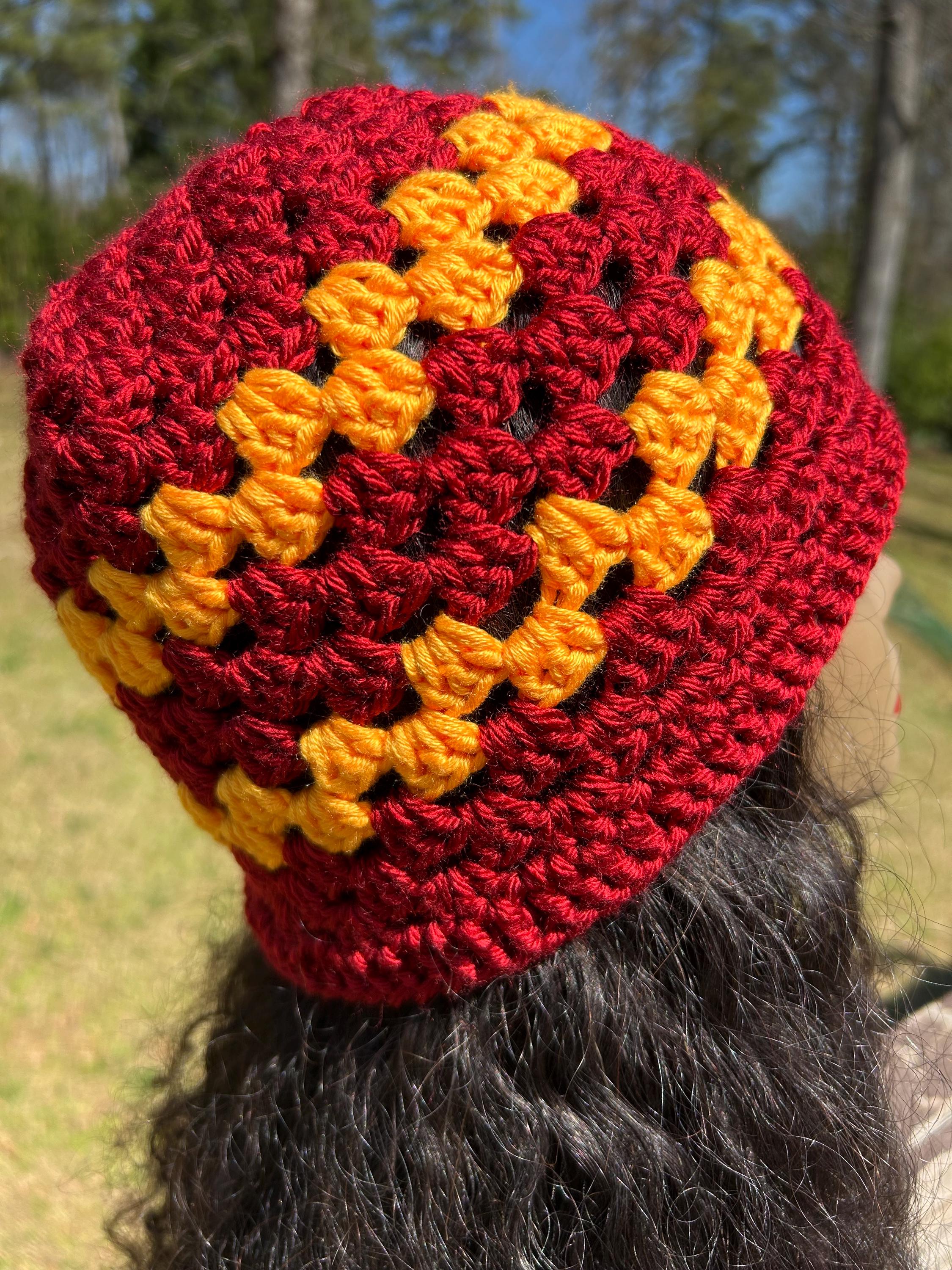 Granny Square Beanie Hat in Colors Inspired by Chi Omega Sorority - Etsy