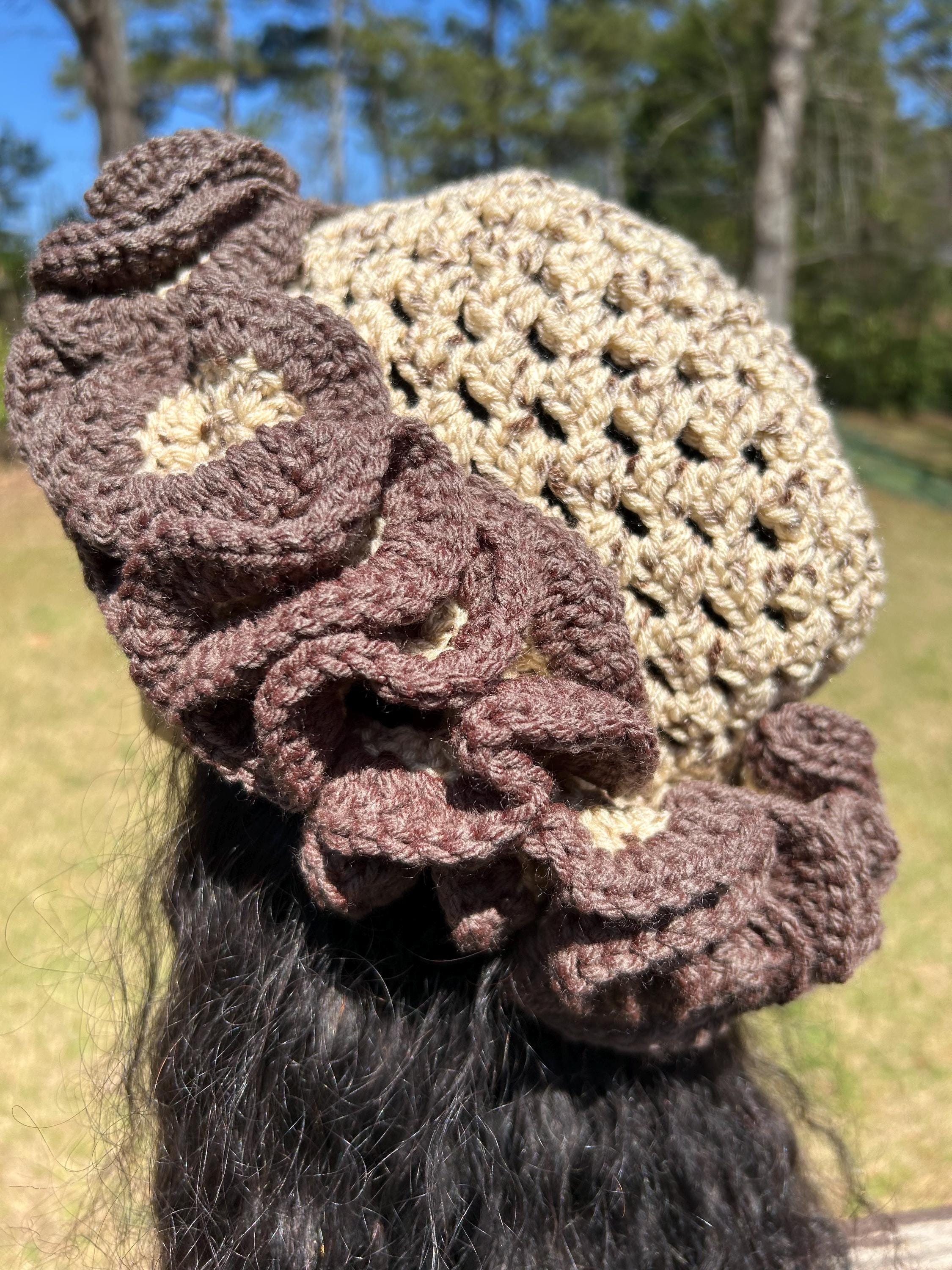 Granny Square Ruffle Hat in Browns - Etsy