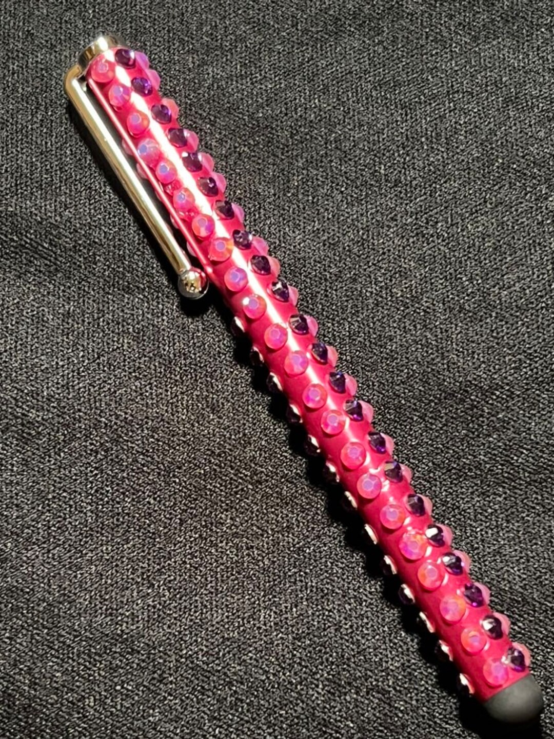 Jeweled Stylus in Pink With Purple and Iridescent Rhinestones - Etsy