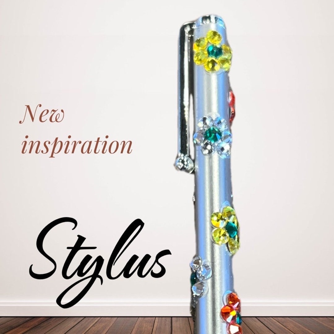 Jeweled Stylus in Silver With Flower Embellishments - Etsy
