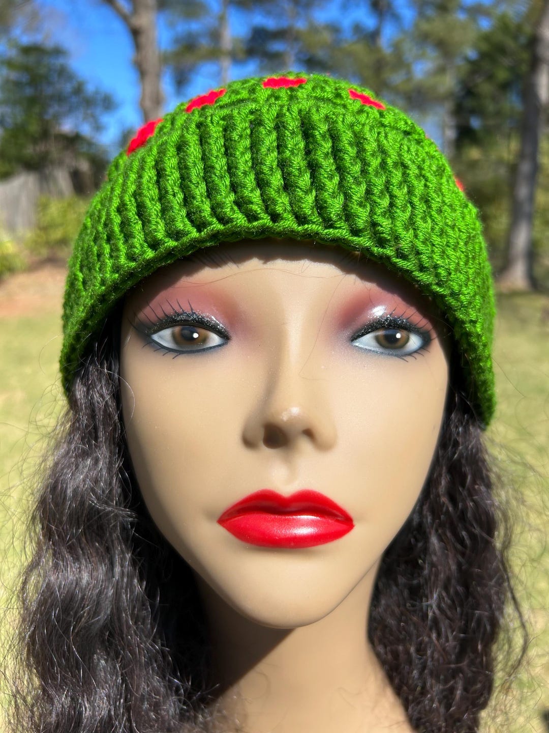 Granny Square Beanie Hat in Colors Inspired by Alpha Chi Omega - Etsy
