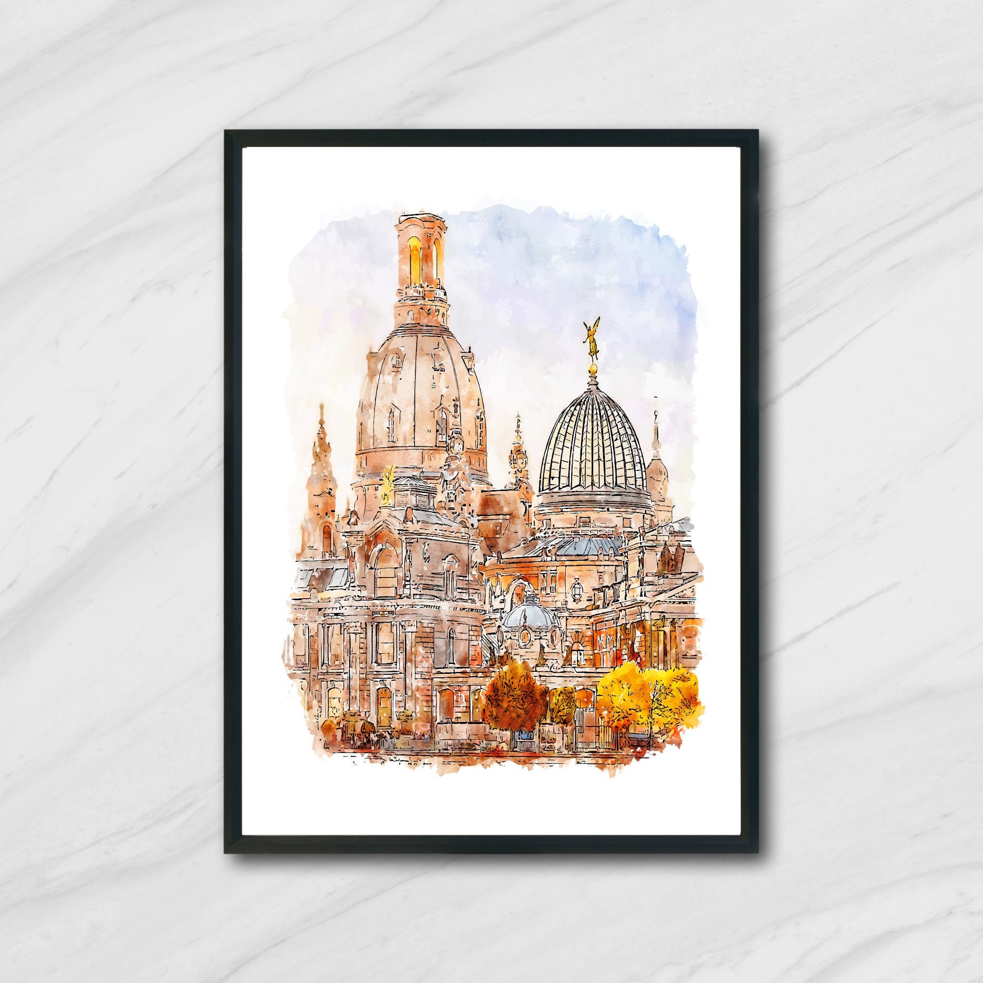 Dresden Germany Art Print Travel Poster of Dresden Germany - Etsy España