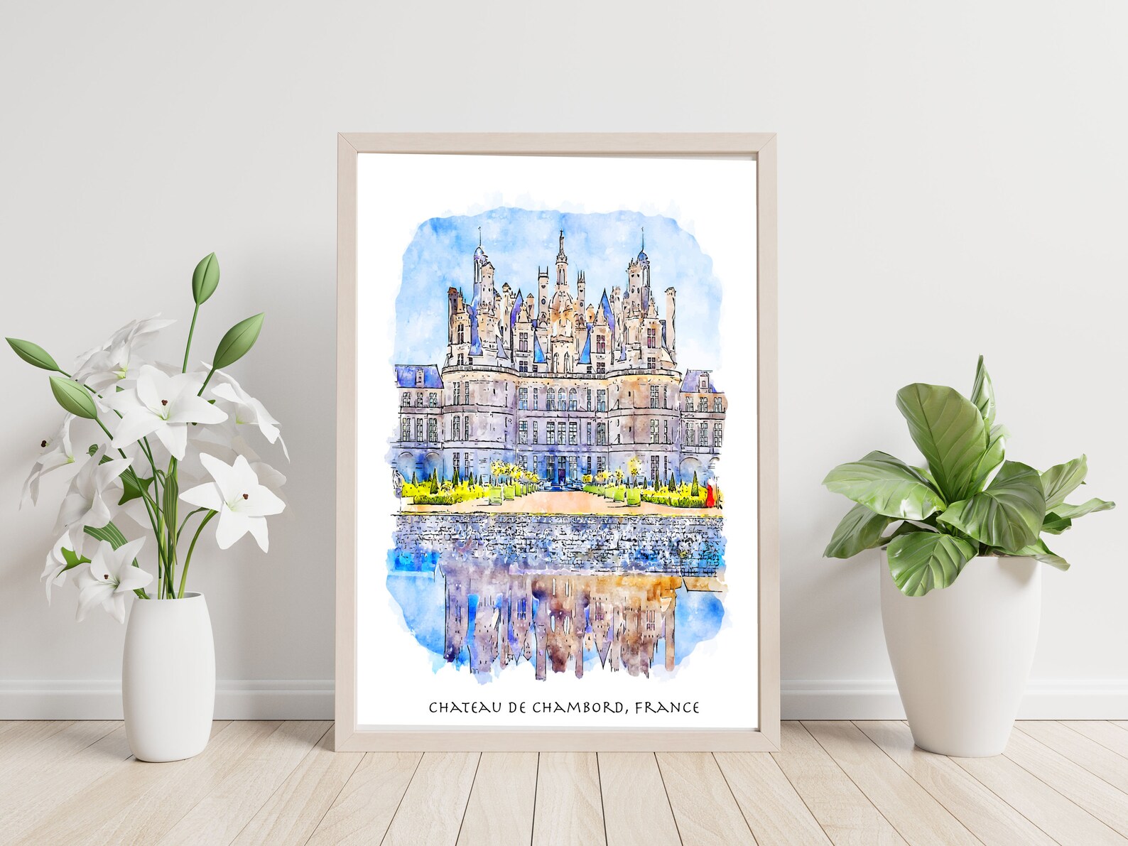 Chateau De Chambord Poster, Travel Poster, Art Deco, Art Print, Poster ...