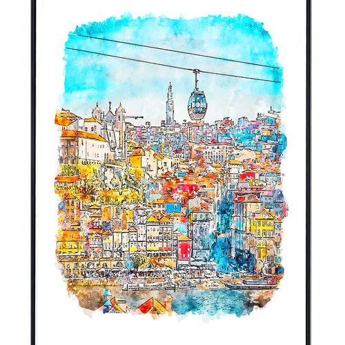Porto Print Portugal Travel Poster Porto Wall Art Porto - Etsy