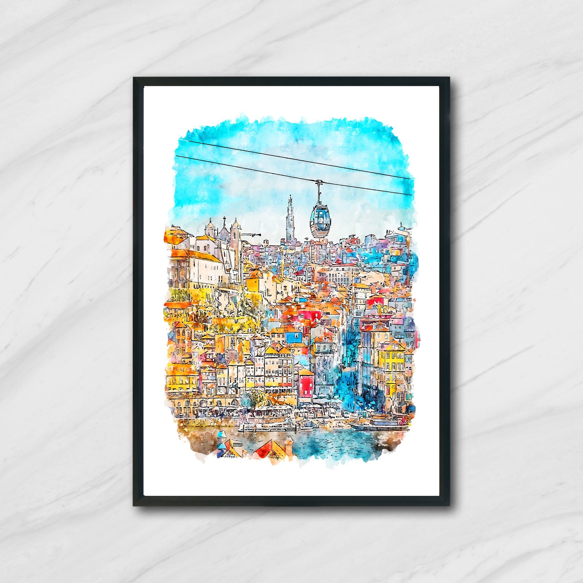 Porto Portugal Art Print Travel Poster of Porto Portugal Wall | Etsy