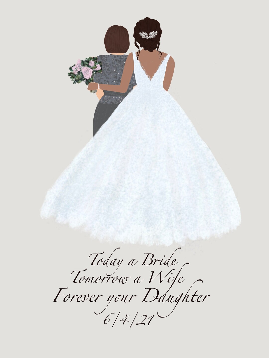 Mother of the Bride Digital Portrait - Etsy