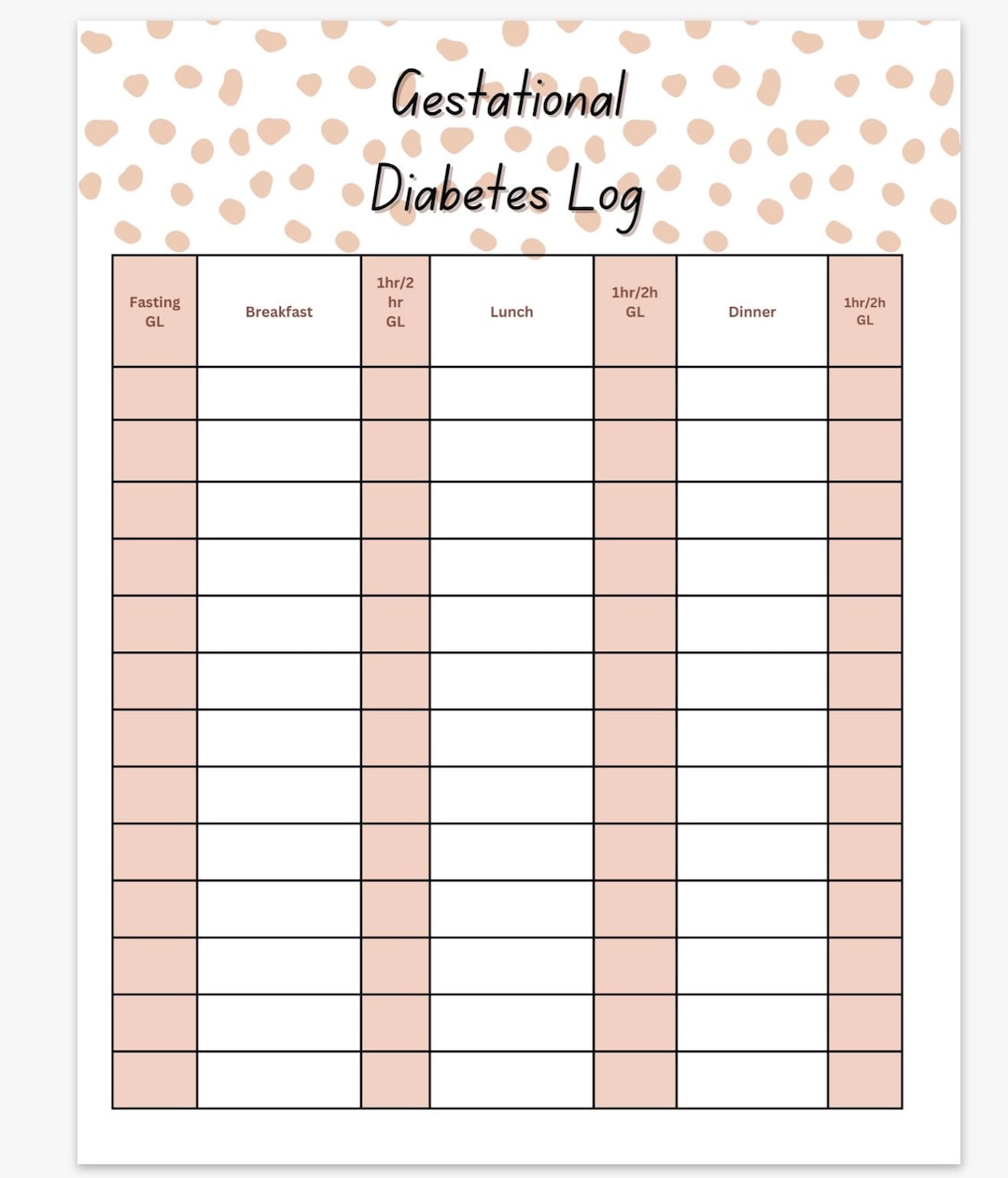 Gestational Diabetes Log-spotted Vertical - Etsy