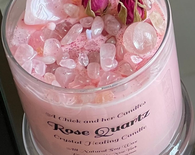 Rose Quartz/love/romance Pink or White Candle - Etsy