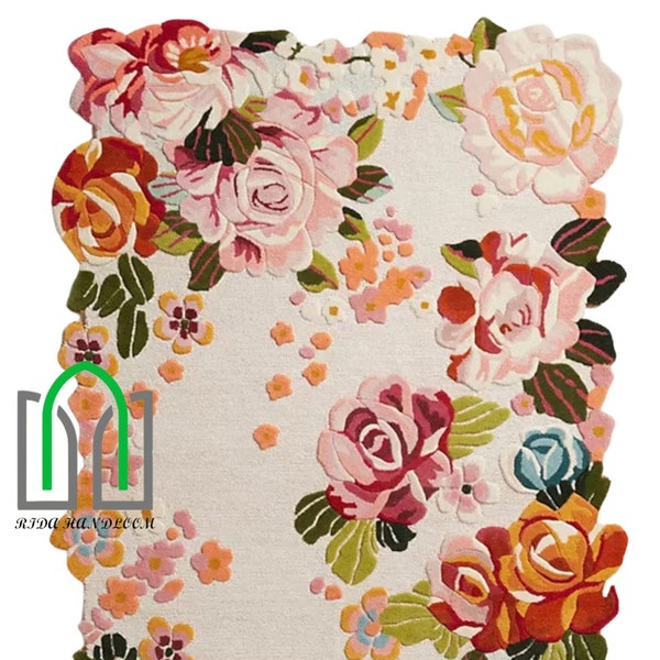 Floral Tufted Rug - Etsy