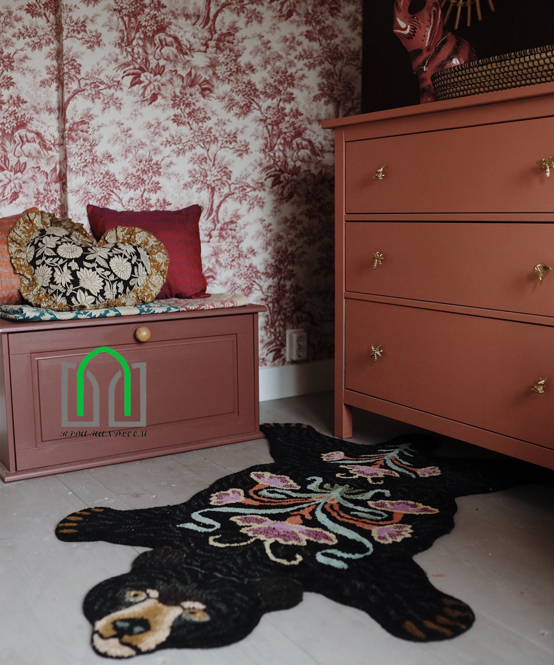 Hand Tufted Tibetan Aztec Bear Animal Skin Rug Handmade Animal - Etsy