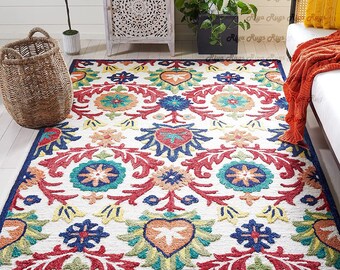 Floral Tufted Rug - Etsy