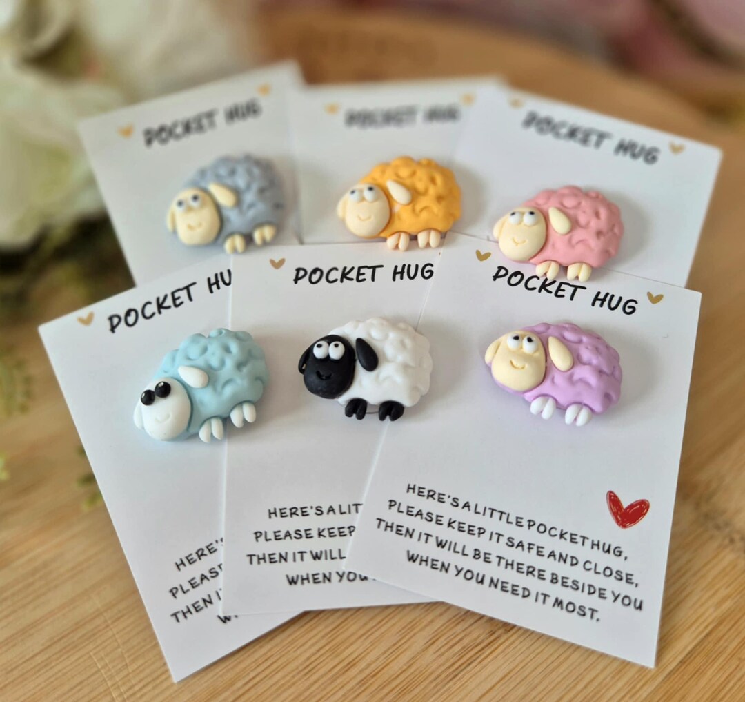 Sheep Pocket Hug Magnet: Thinking of You Gift - Etsy