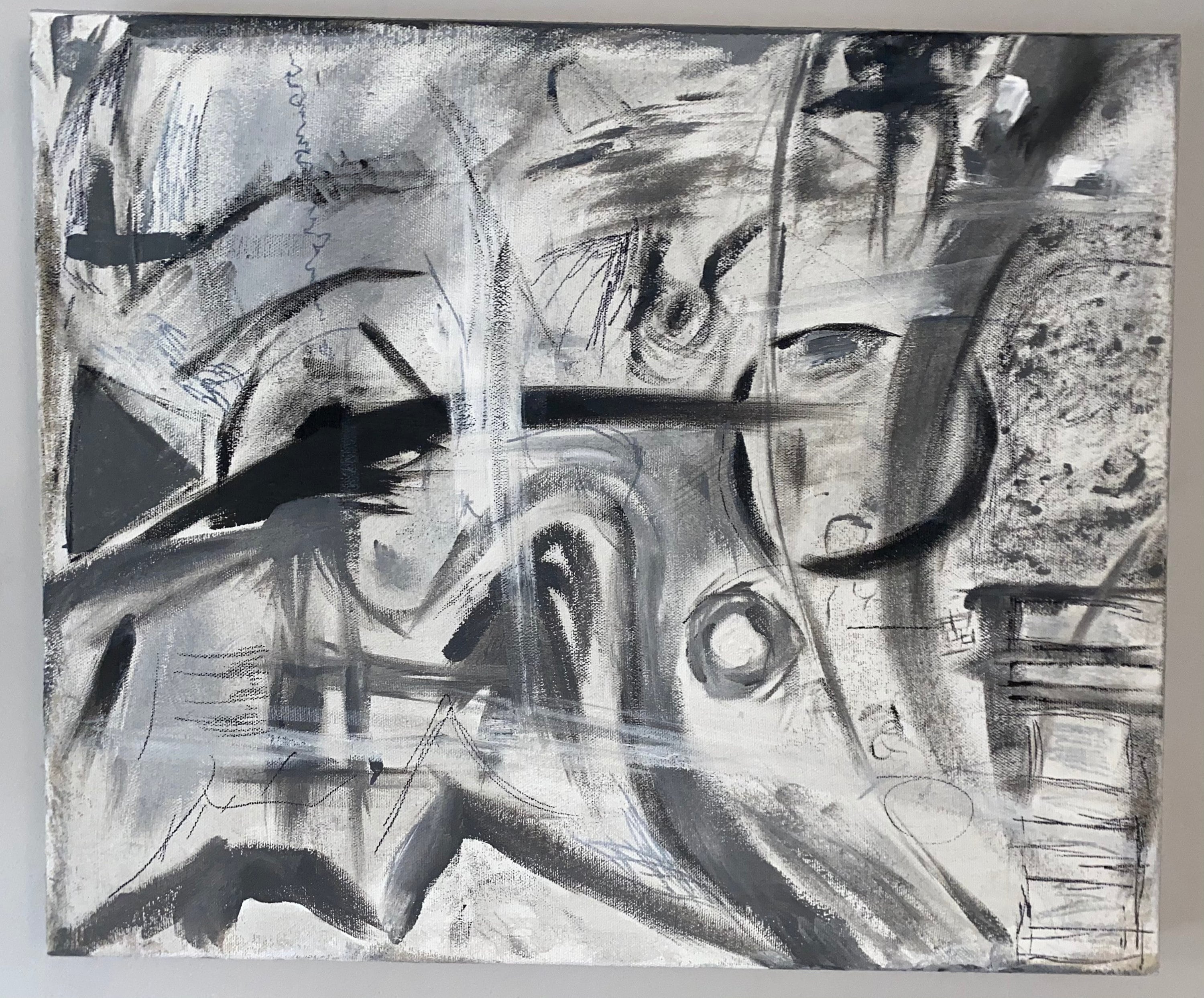Grayscale Abstract Acrylic Painting LARGE - Etsy UK