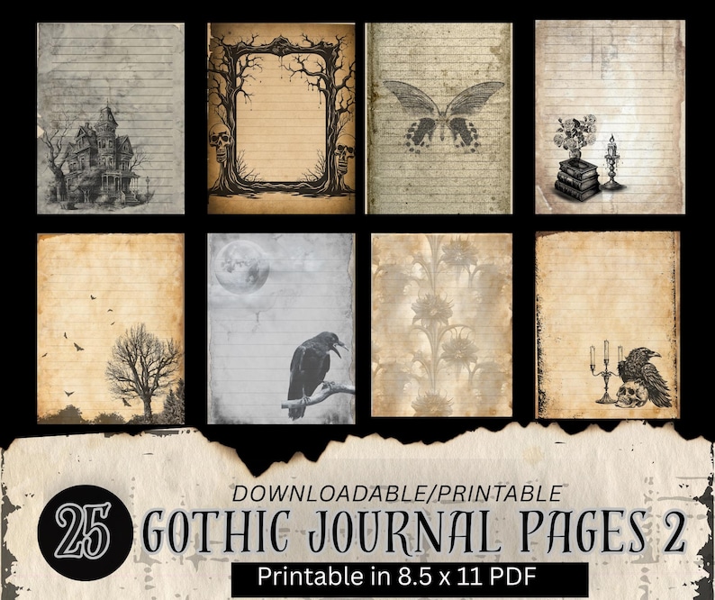 Gothic Journal Pages - Etsy