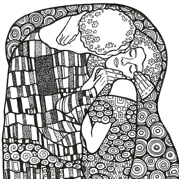Klimt Coloring Page - Etsy