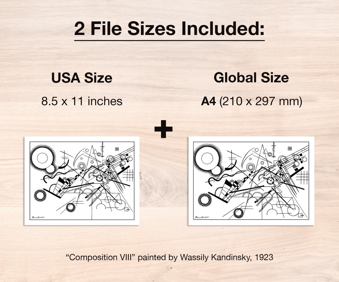 Composition VIII, Wassily Kandinsky, Famous Artist Coloring Page ...