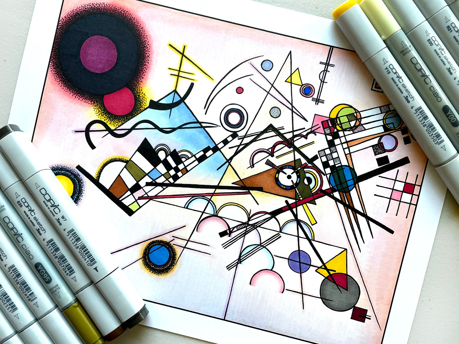 Composition VIII Wassily Kandinsky Famous Artist Coloring - Etsy