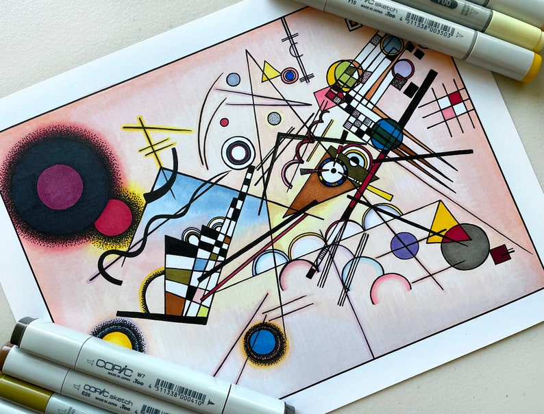 Composition VIII Wassily Kandinsky Famous Artist Coloring - Etsy