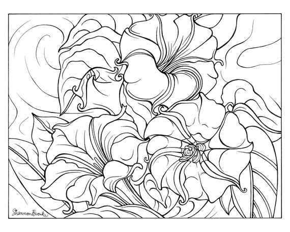 Jimson Weed Georgia O'keeffe Coloring Page Famous - Etsy