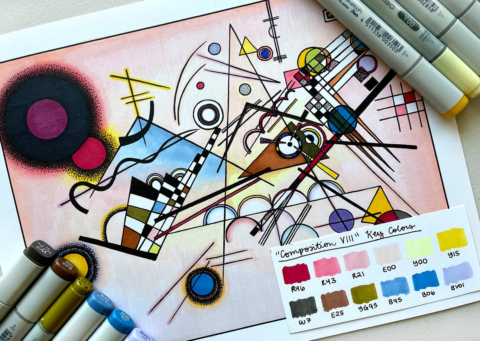 Composition VIII Wassily Kandinsky Famous Artist Coloring - Etsy