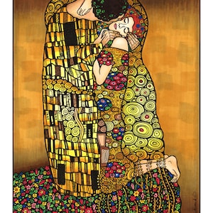 The Kiss, Gustav Klimt, Coloring Page, Famous Artist Coloring Page ...