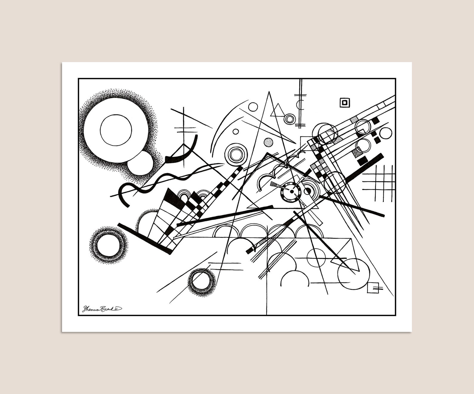 Composition VIII, Wassily Kandinsky, Famous Artist Coloring Page ...