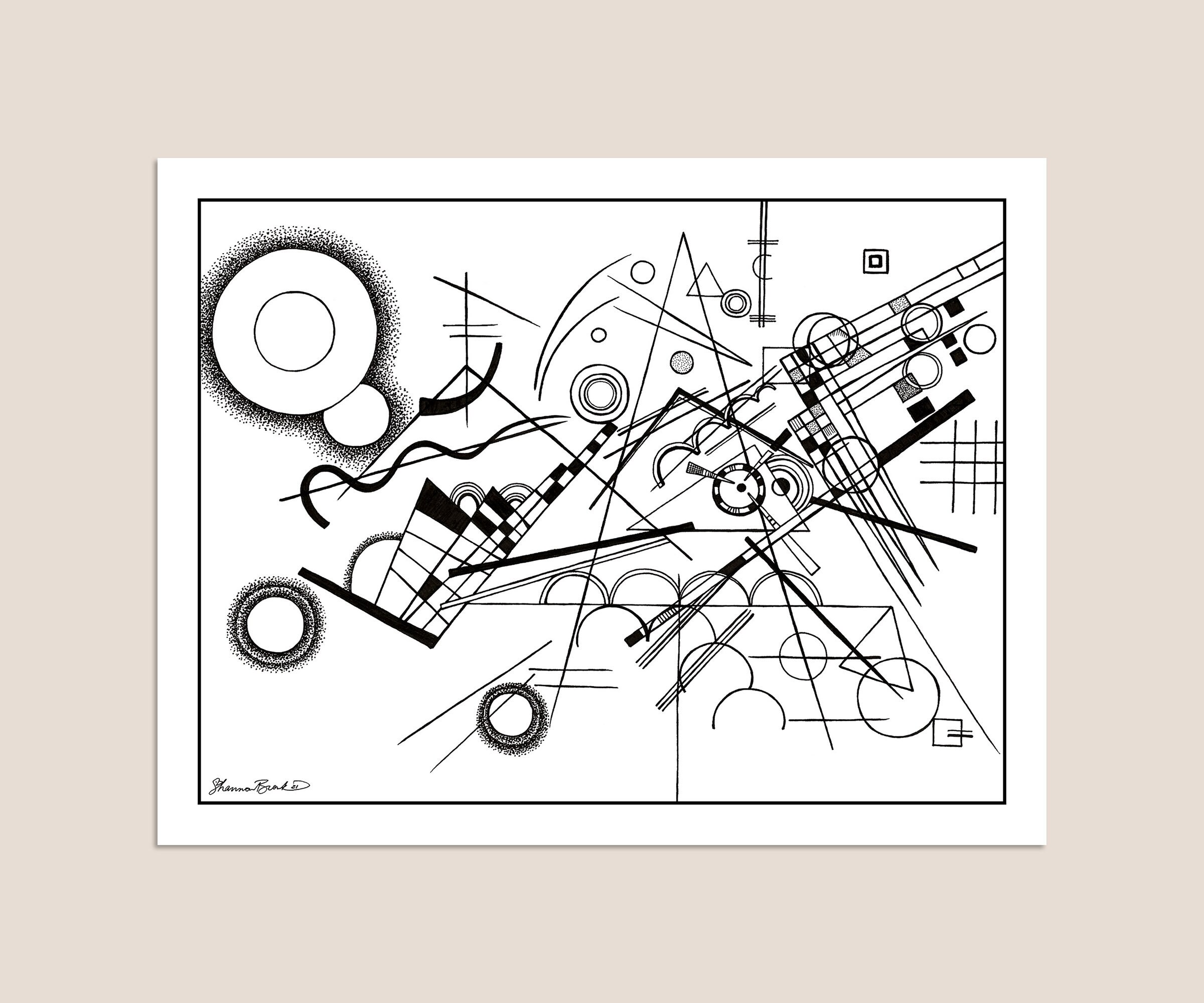 Composition VIII, Wassily Kandinsky, Famous Artist Coloring Page ...