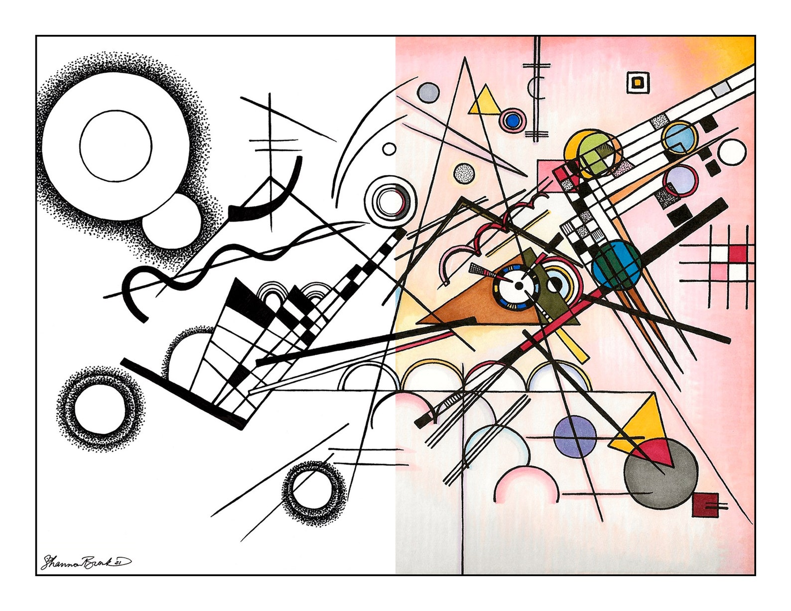 Composition VIII, Wassily Kandinsky, Famous Artist Coloring Page ...