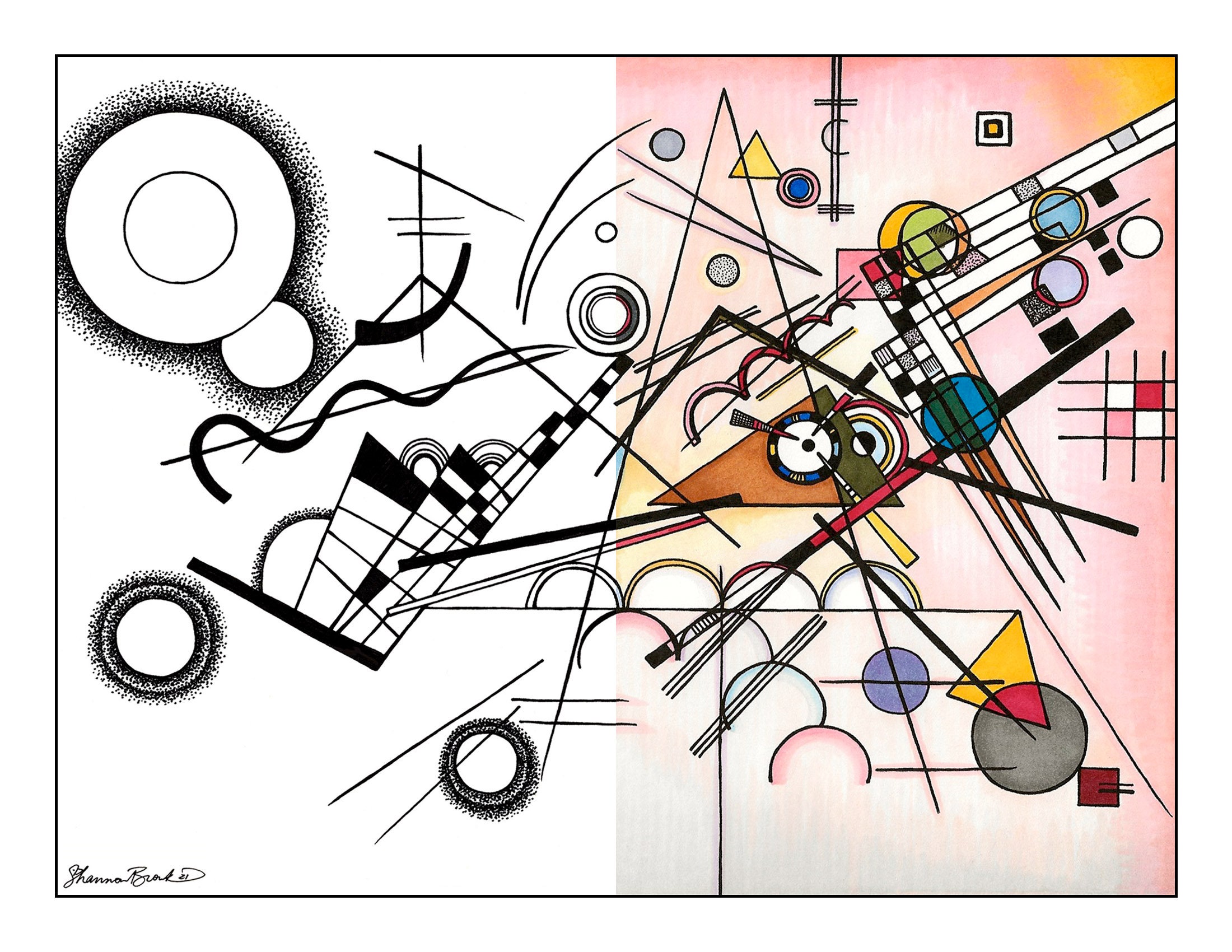 Composition VIII, Wassily Kandinsky, Famous Artist Coloring Page ...