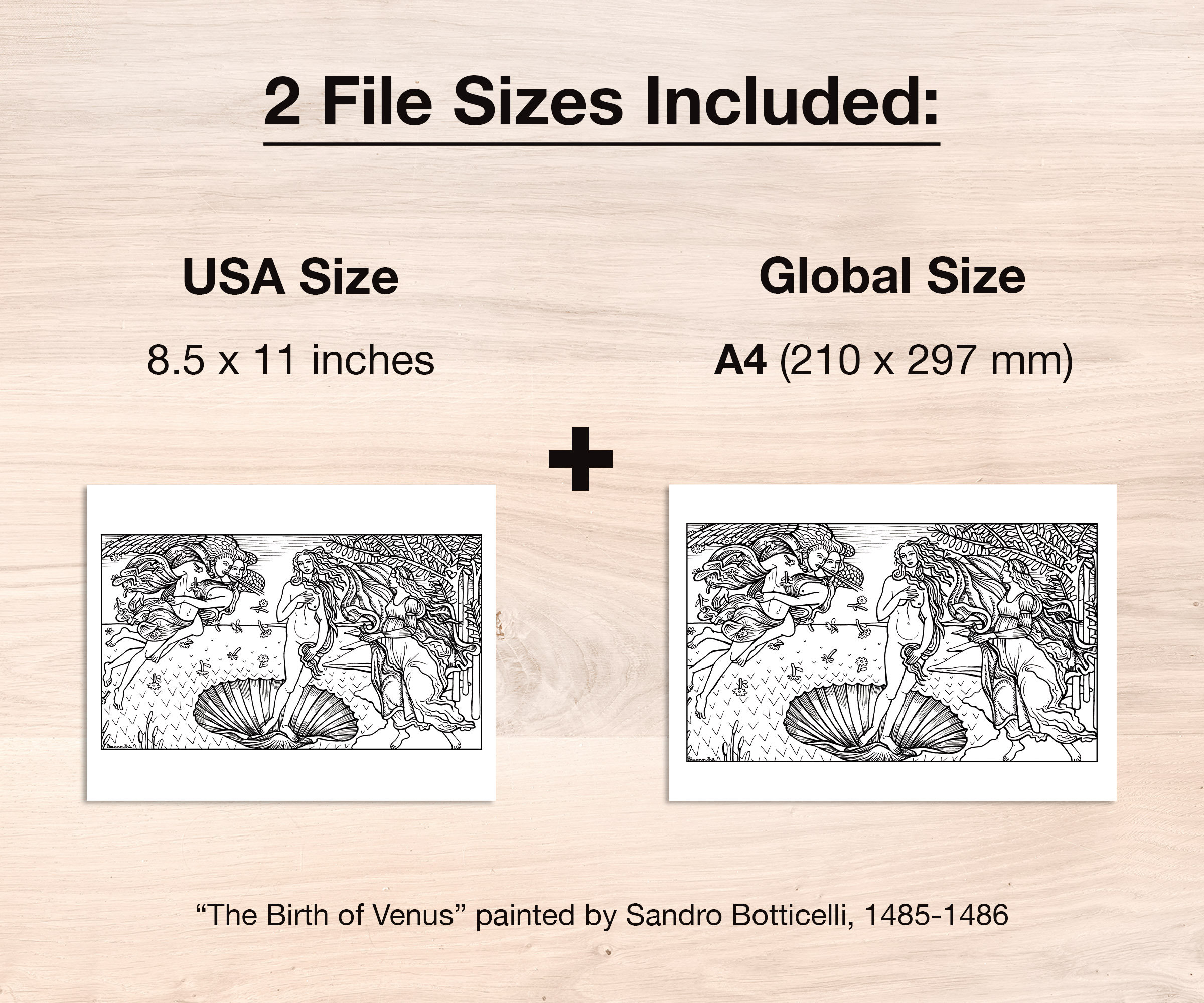 The Birth of Venus, Sandro Botticelli, Famous Artist Coloring Page ...