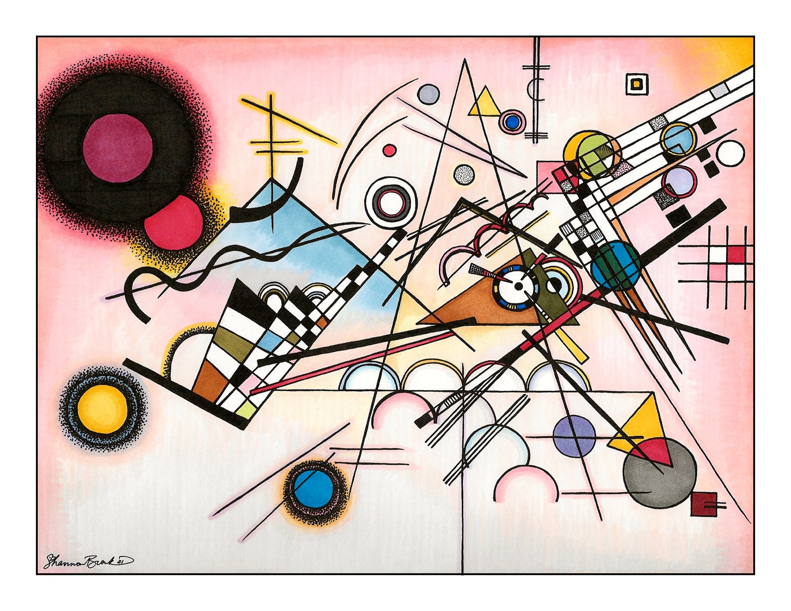 Composition VIII, Wassily Kandinsky, Famous Artist Coloring Page ...