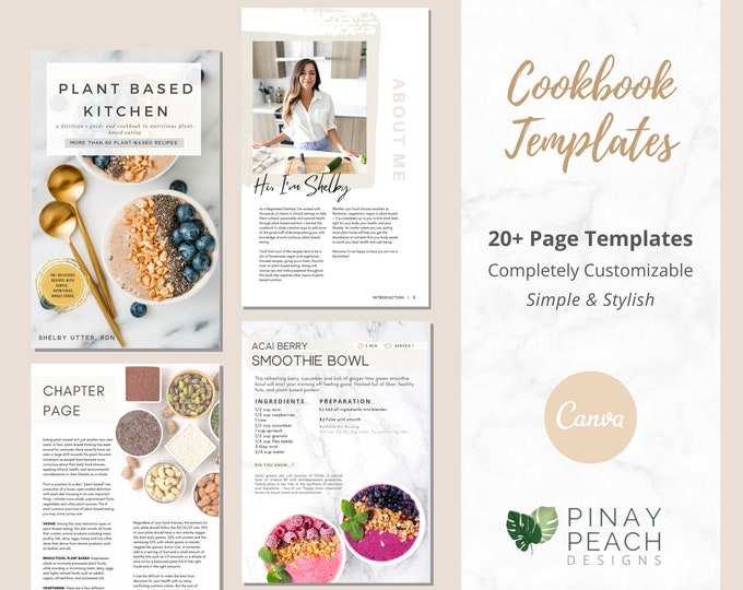 Modern Recipe Book Template Family Cookbook Template Ebook - Etsy