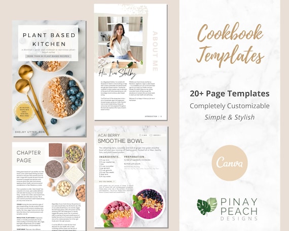 Modern Recipe Book Template Family Cookbook Template Ebook - Etsy