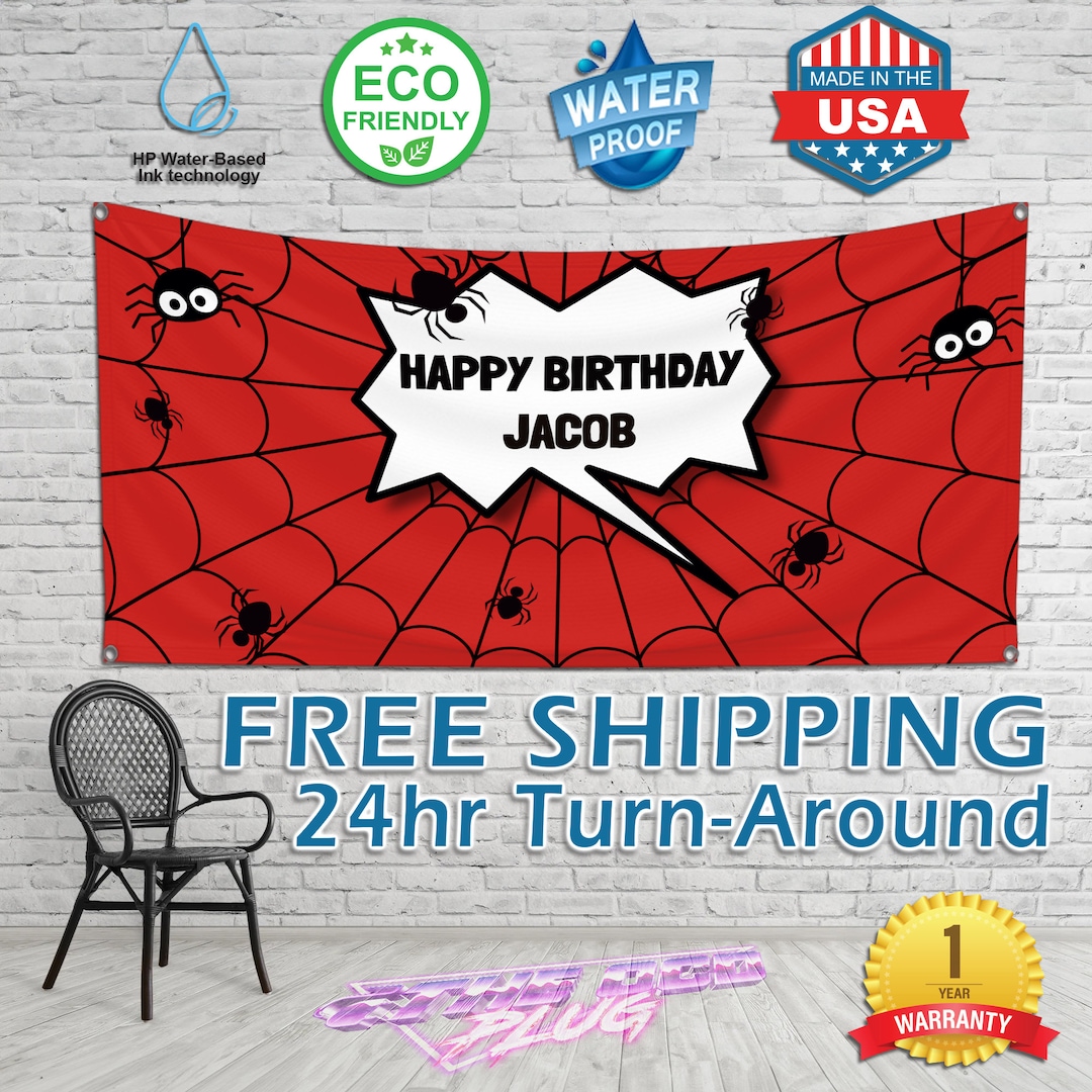 Spider Man Birthday Theme Banner, Kids Party, Marvel Theme, Boys ...