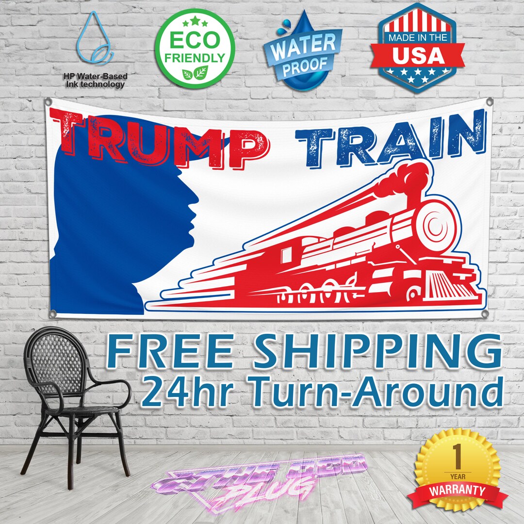 Trump Train 2024 Banner, Make America Great Again, Lets Go Brandon ...