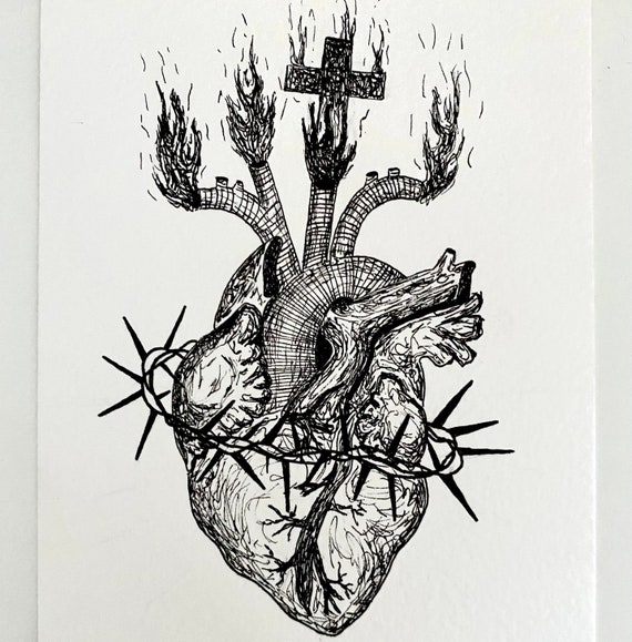 Gothic Heart Drawing