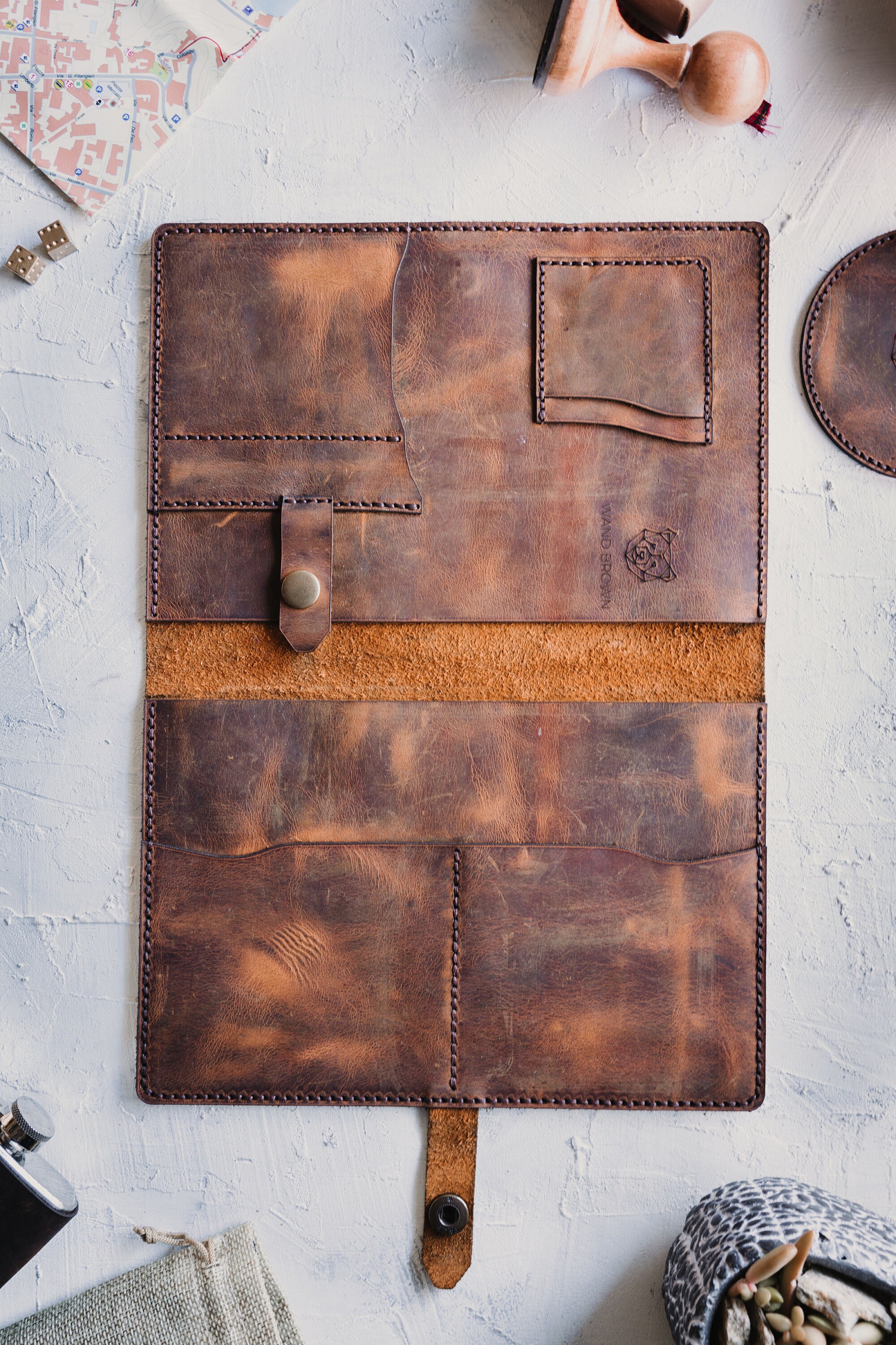 Customized Leather Organizer Bag | Personalized Handmade Portfolio ...