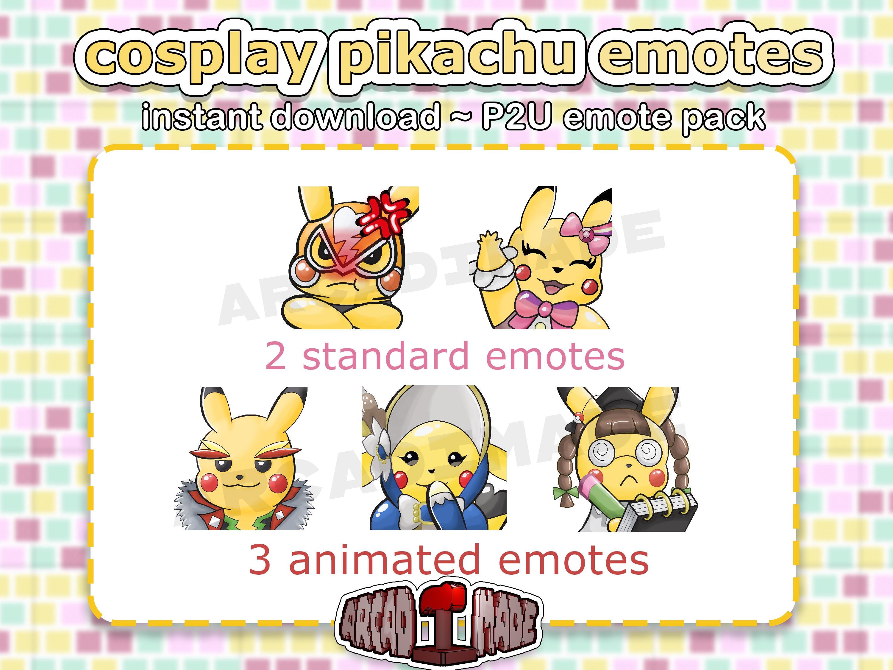 Cosplay Pikachu Emotes Pack: Twitch & Discord Animated Emotes (digital ...