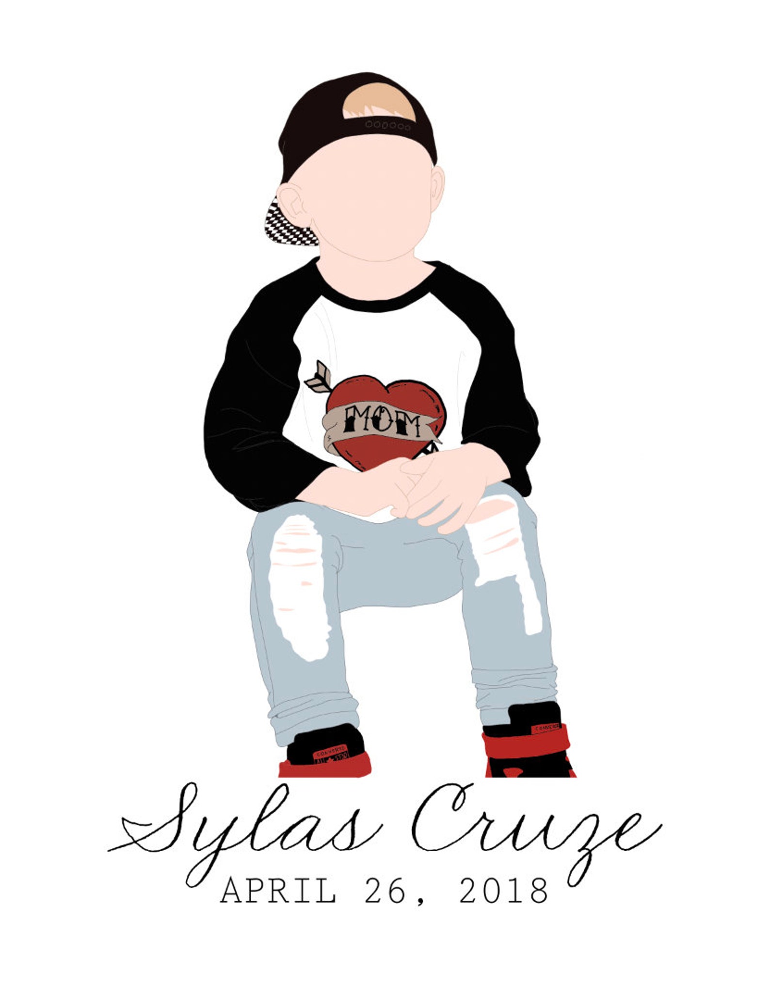 Custom Child Digital Portrait Illustration DIGITAL DOWNLOAD - Etsy