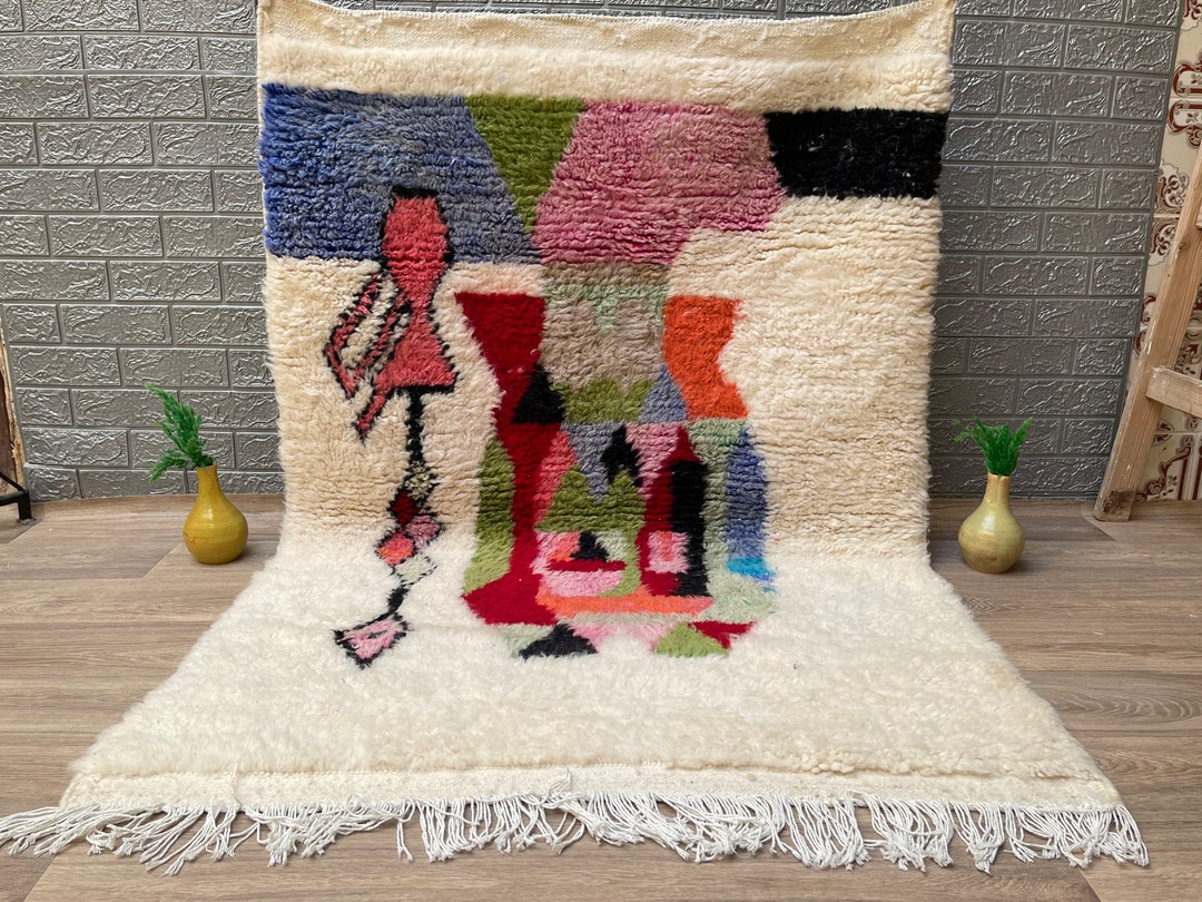 PRETTY MORROCAN RUG 3x5 , White Moroccan Rug , Funky Rug , Rug for ...